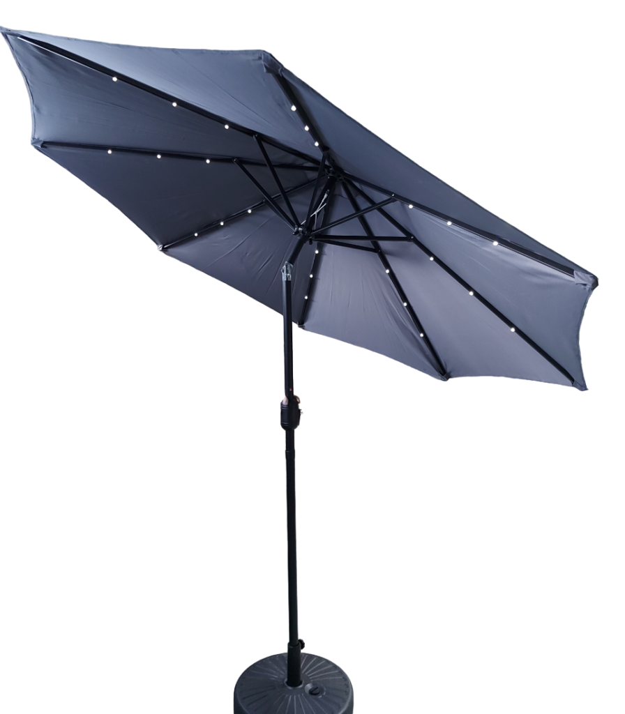 Parasol Vertical Gris avec lumières - Toiles VR